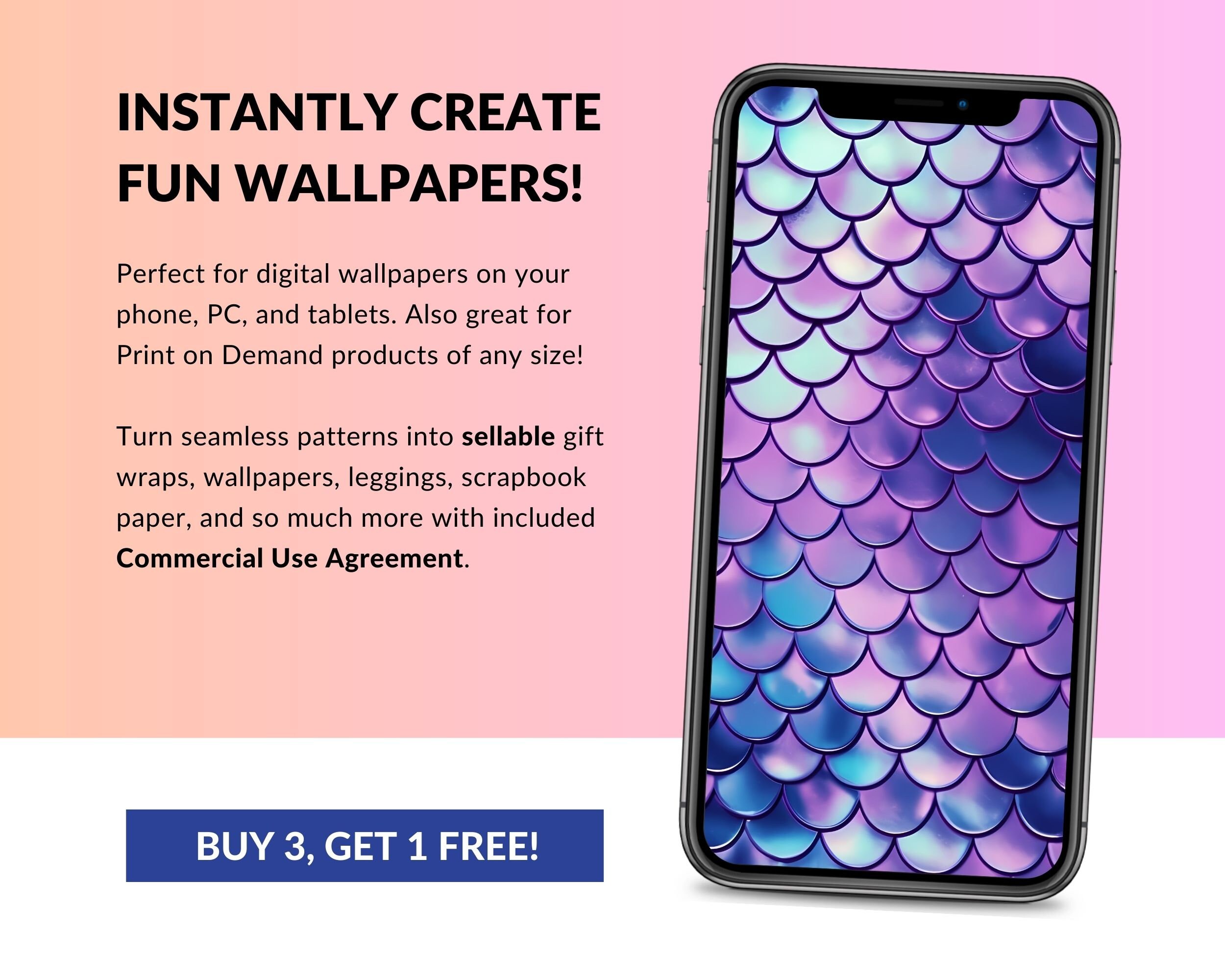 Mermaid Scales Digital Seamless Pattern Set 20 High Quality - Etsy