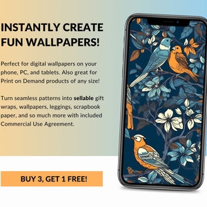 Bird & Floral Digital Seamless Pattern Set 20 High Quality Printable ...