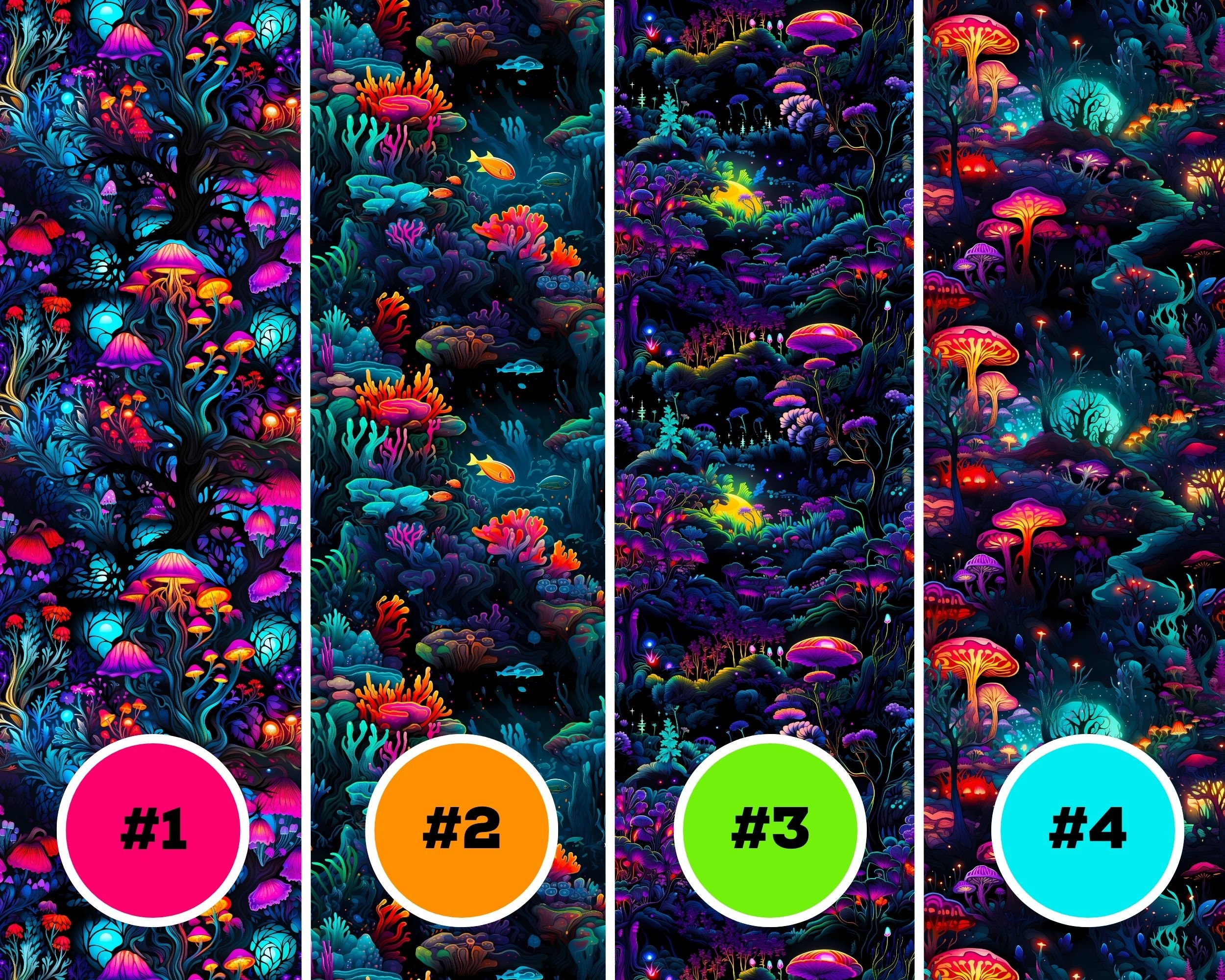 Blacklight Worlds Digital Seamless Pattern Set 20 High Quality ...