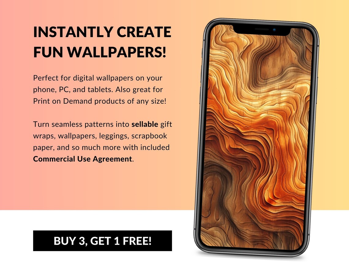 Wood Live Edge Digital Seamless Pattern Set 20 High Quality Printable ...