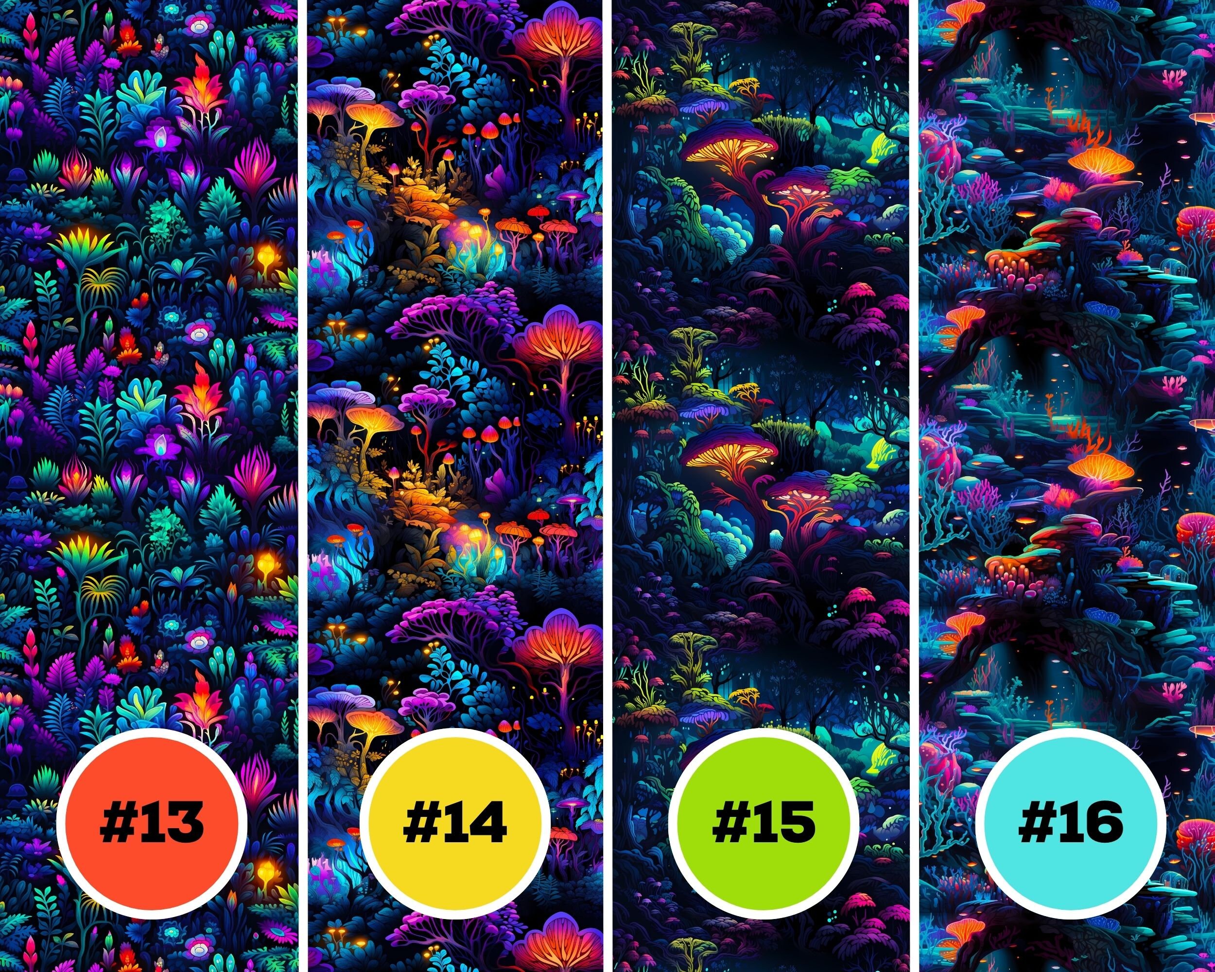Blacklight Worlds Digital Seamless Pattern Set 20 High Quality ...