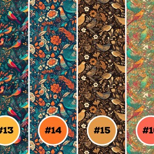 Bird & Floral Digital Seamless Pattern Set 20 High Quality Printable ...