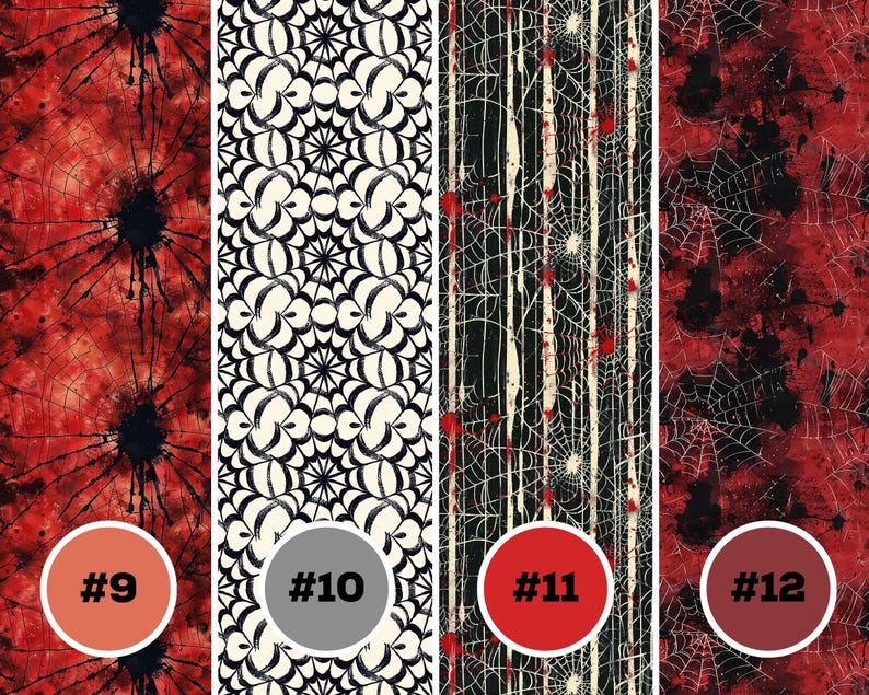 Spider Webs Digital Seamless Pattern Set 20 High Quality Printable ...