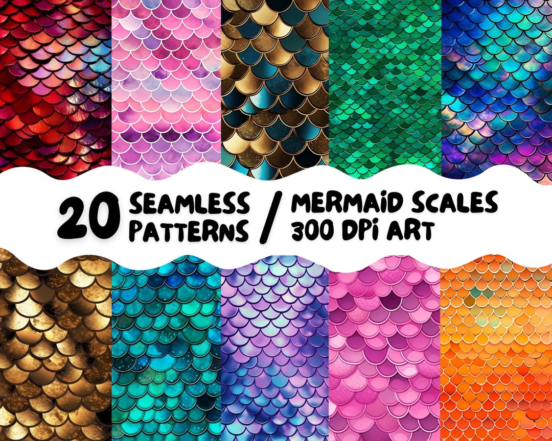 Mermaid Scales Digital Seamless Pattern Set 20 High Quality - Etsy