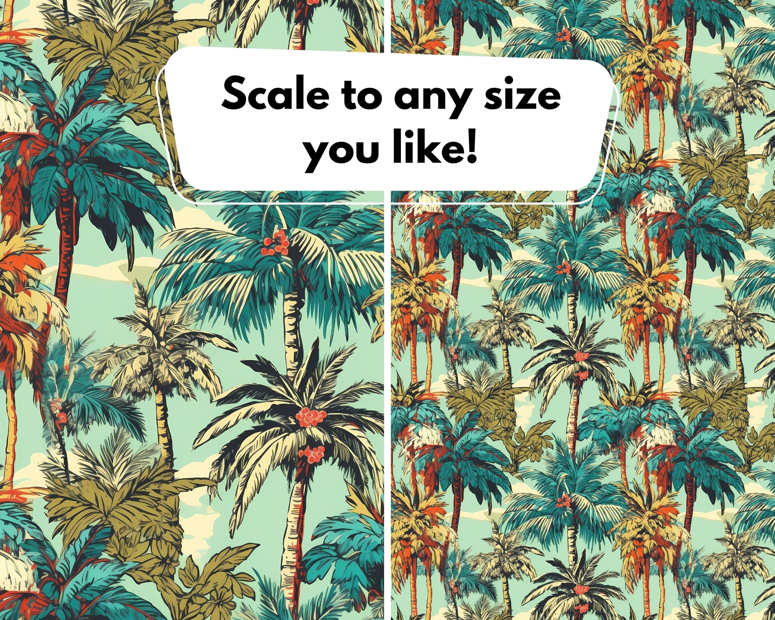 Palm Trees Fun Digital Seamless Pattern Set 20 Printable Images ...