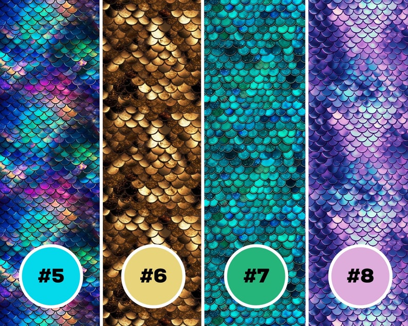 Mermaid Scales Digital Seamless Pattern Set 20 High Quality Printable ...