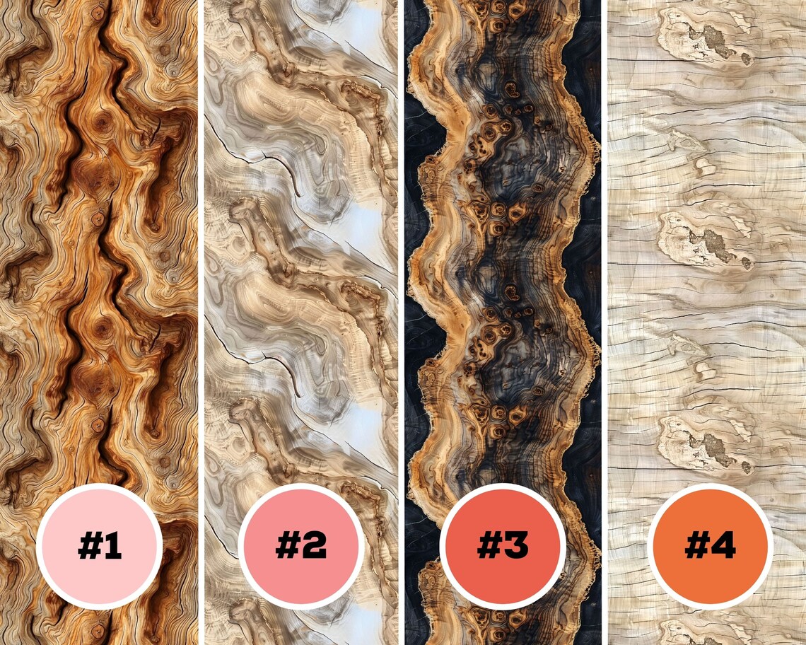 Wood Live Edge Digital Seamless Pattern Set 20 High Quality Printable ...