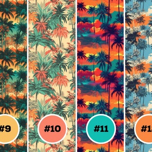Palm Trees Fun Digital Seamless Pattern Set 20 Printable Images ...