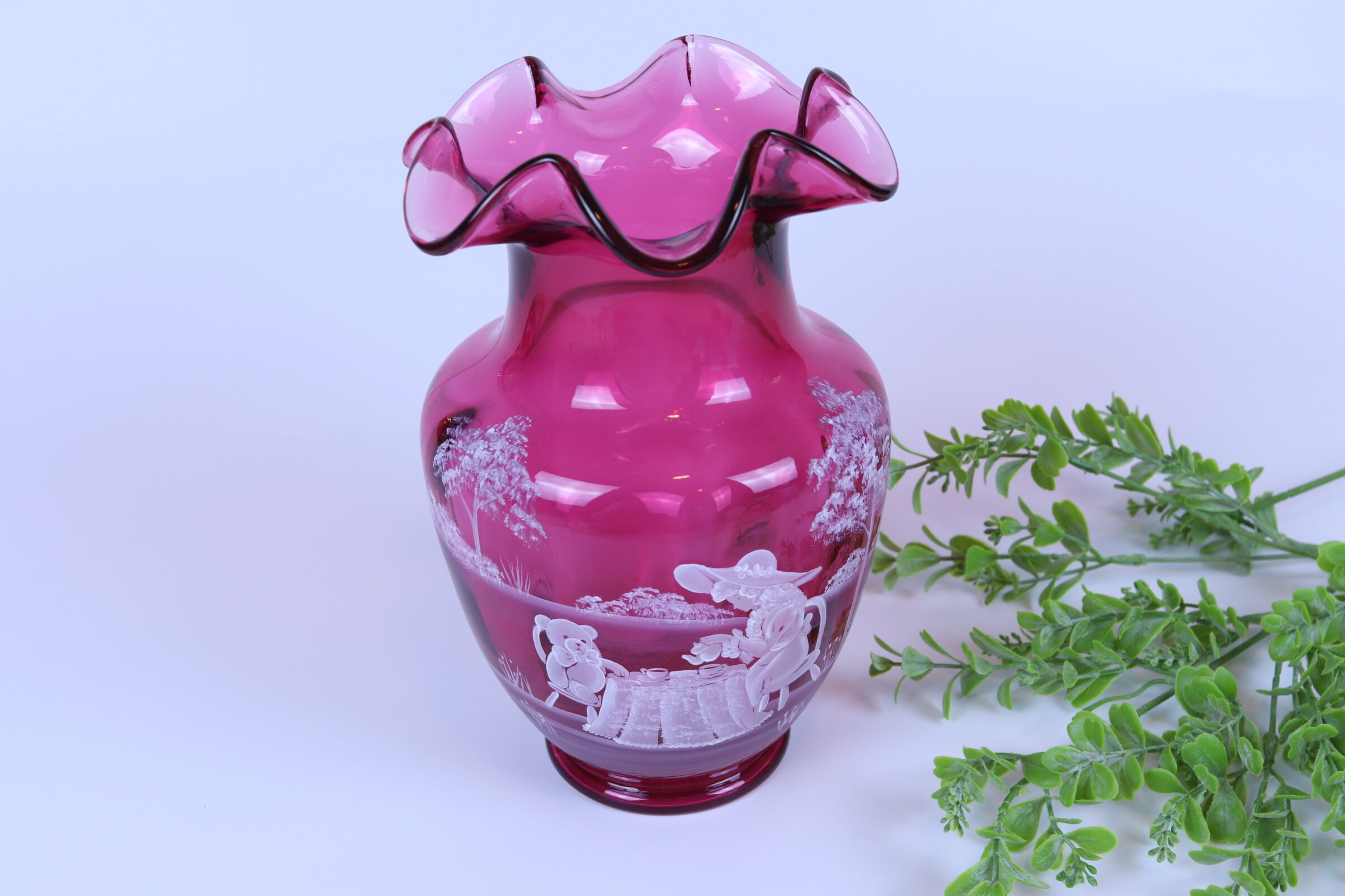 Fenton Art Glass Country Cranberry Mary Gregory Collection - Etsy