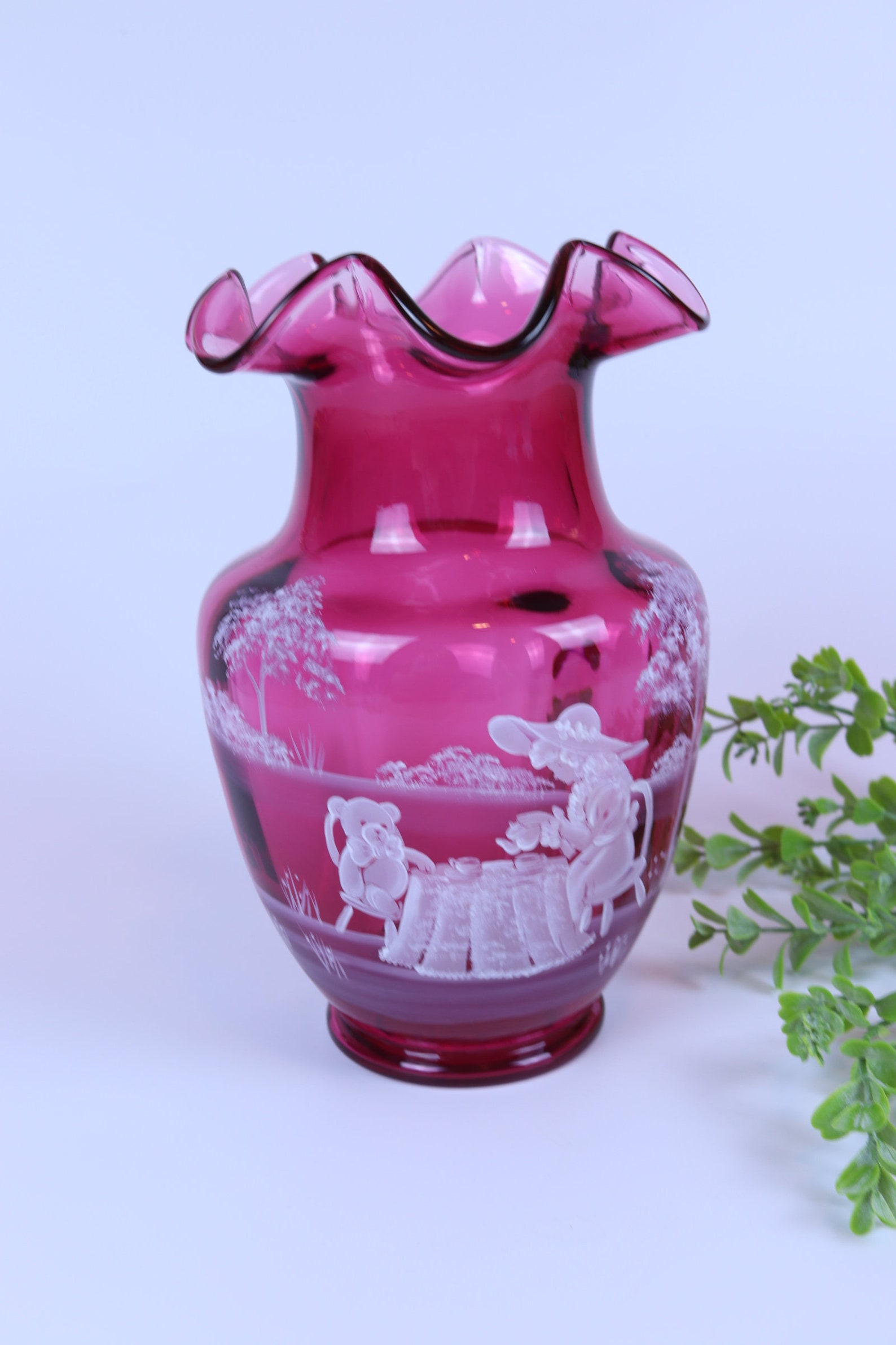 Fenton Art Glass Country Cranberry Mary Gregory Collection - Etsy