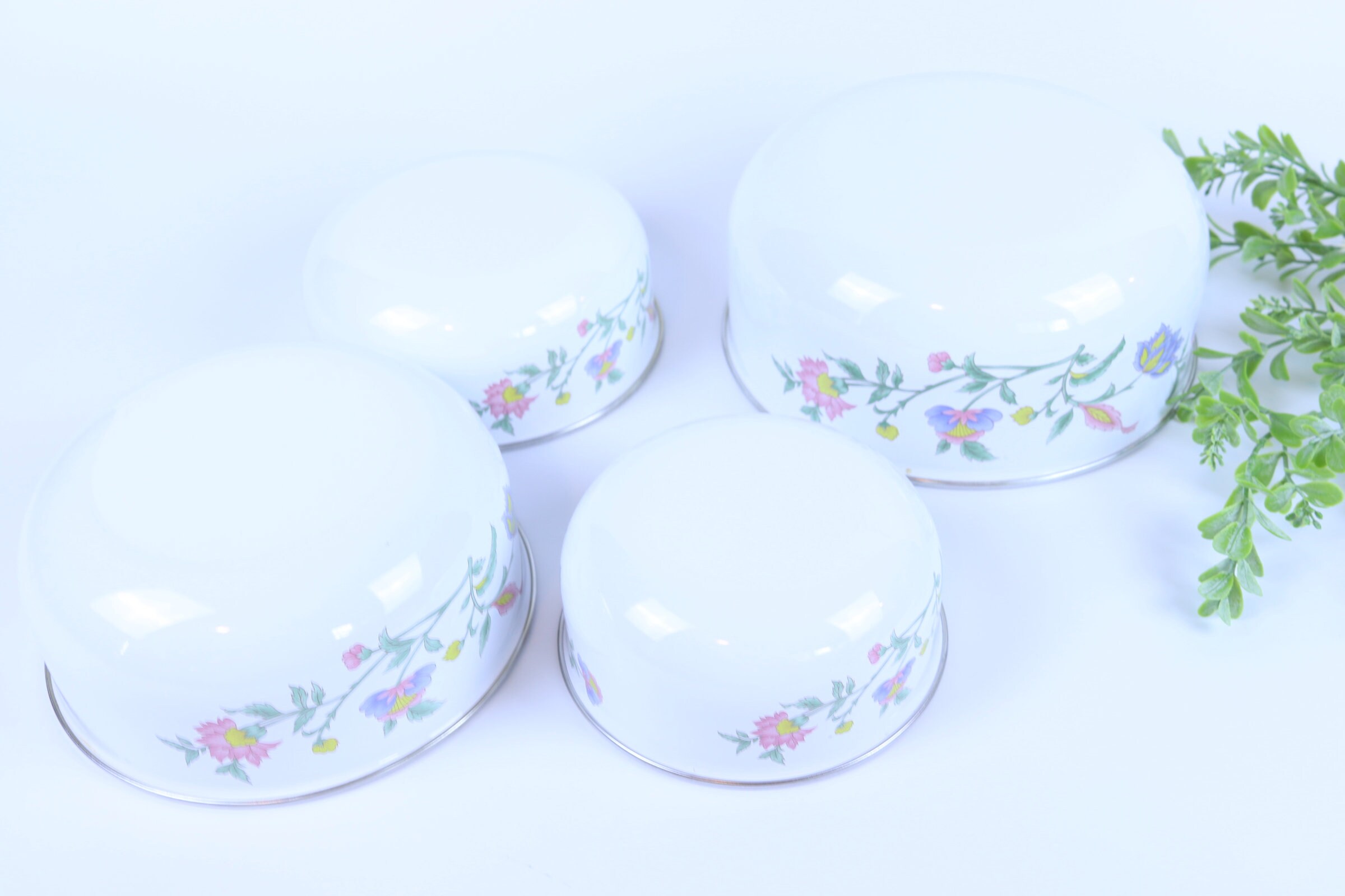 Vintage 4 Piece Set Kobe Kitchen Metal Enamel Nesting Mixing Bowls No ...