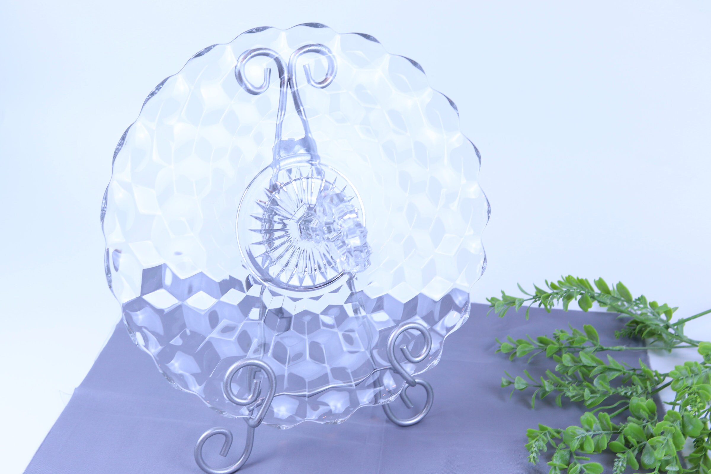 Vintage Clear Glass Cubist Colony Whitehall Sandwich Platter - Etsy