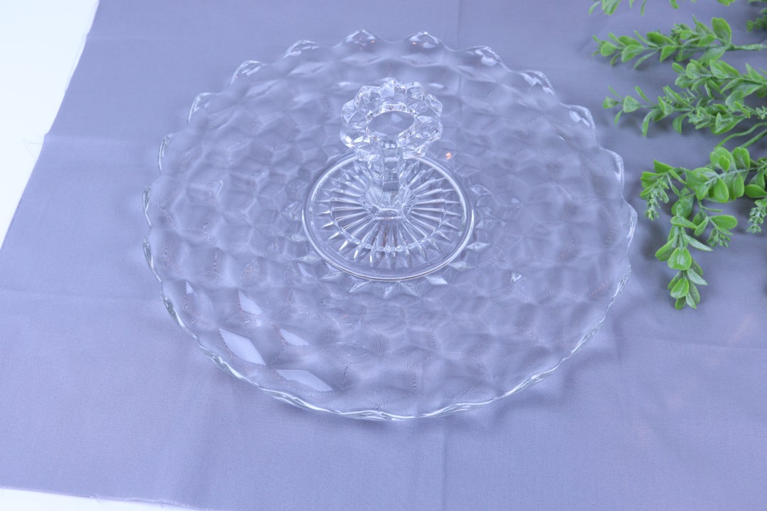 Vintage Clear Glass Cubist Colony Whitehall Sandwich Platter 12” - Etsy