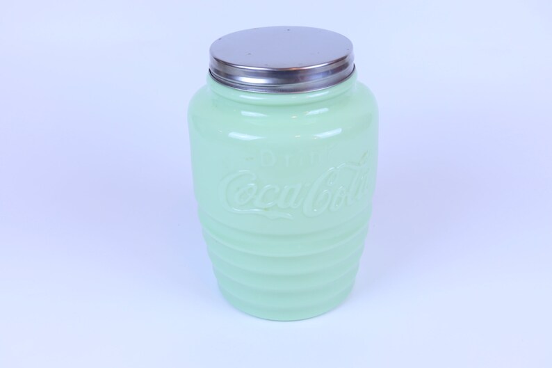 Coca Cola Jadeite Cookie Jar Retro Green Great Coca-cola Collectible - Etsy