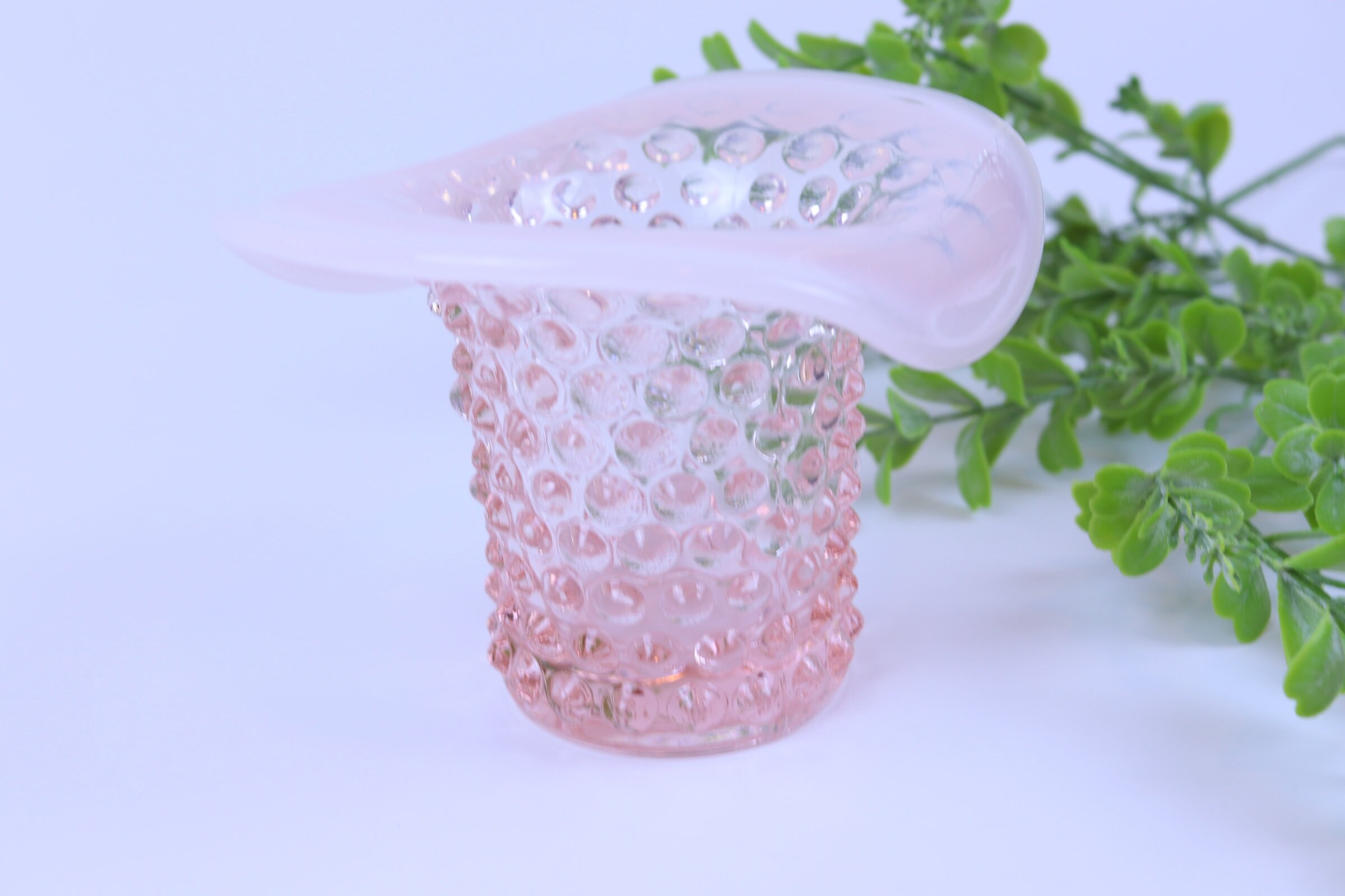 Vintage Pink Opalescent Hobnail Topper Hat Vase Duncan Miller Fenton - Etsy