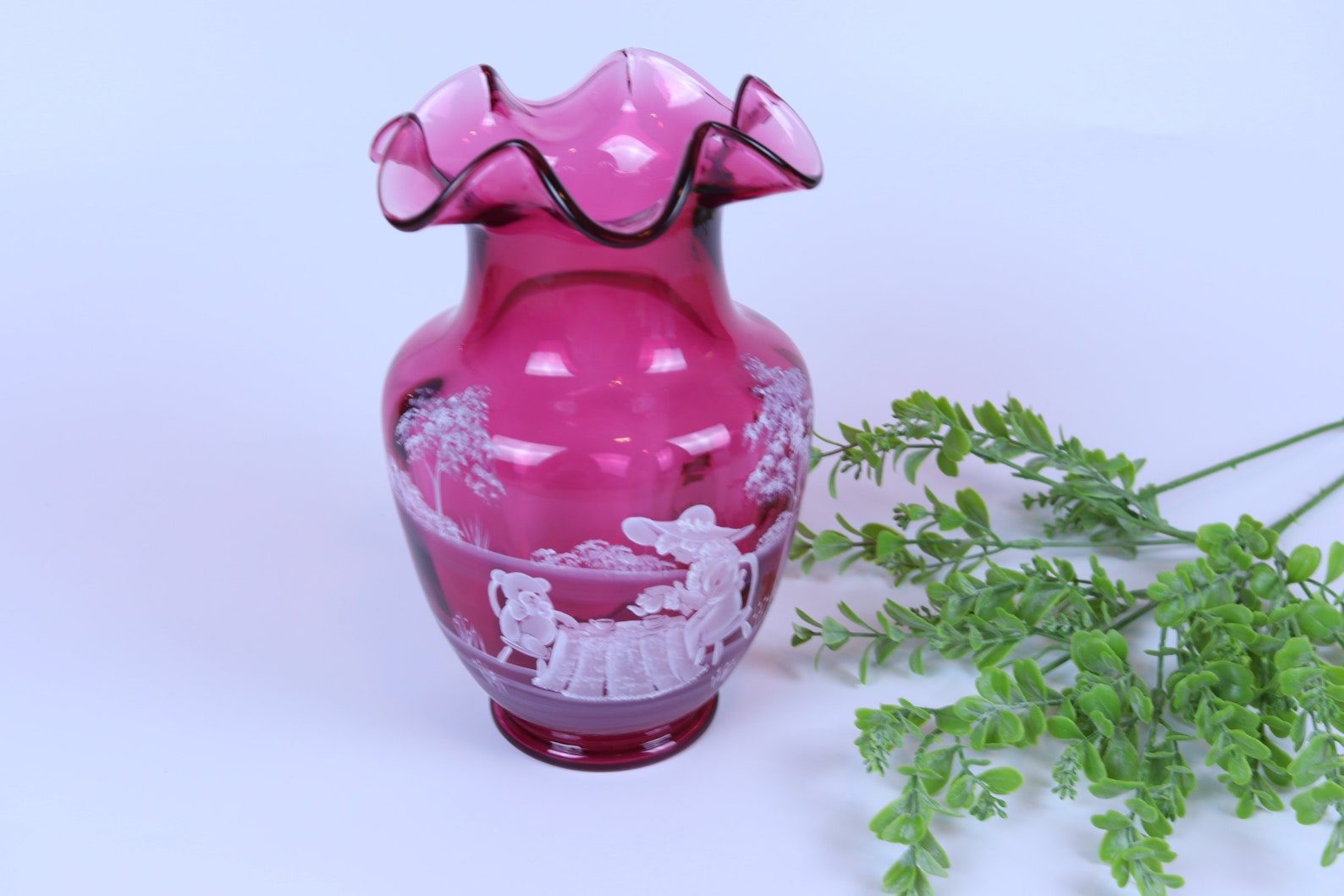 Fenton Art Glass - Country Cranberry - Mary Gregory Collection - 2001 ...