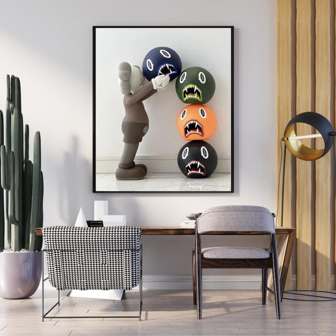 Luxury KAWS Poster for Hypebeasts, Printable Room Decor, Stylish Toys ...