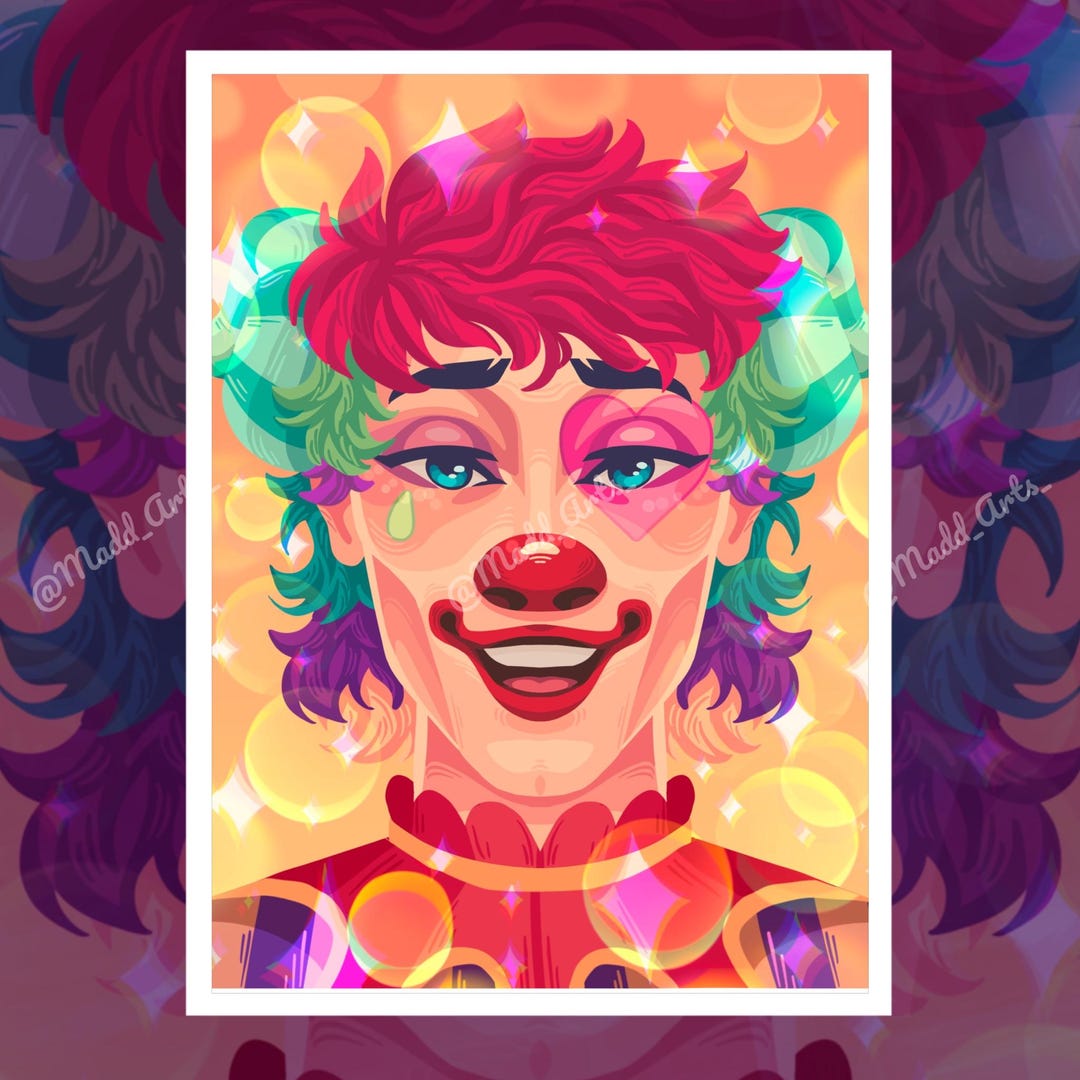 Humanized Pietro From Animal Crossing 5x7 Clown Art Print - Etsy