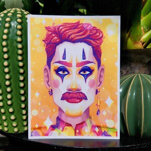 Colorful Clown Portrait Art Print - Bold & Vibrant Design - Etsy