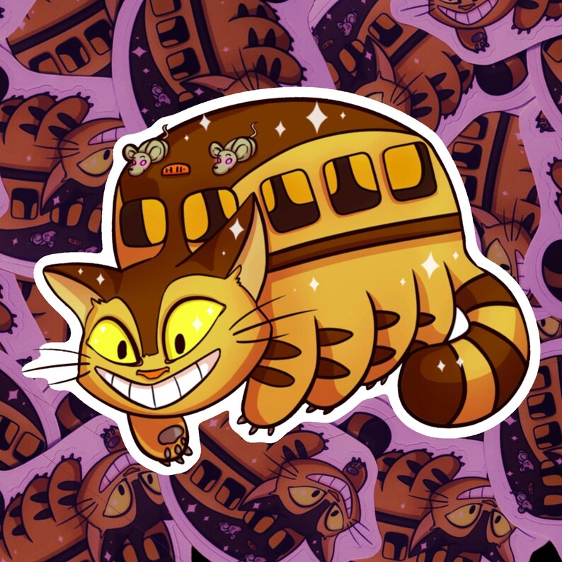 My Neighbor Totoro Catbus Sticker - Studio Ghibli Vinyl Decal - Etsy