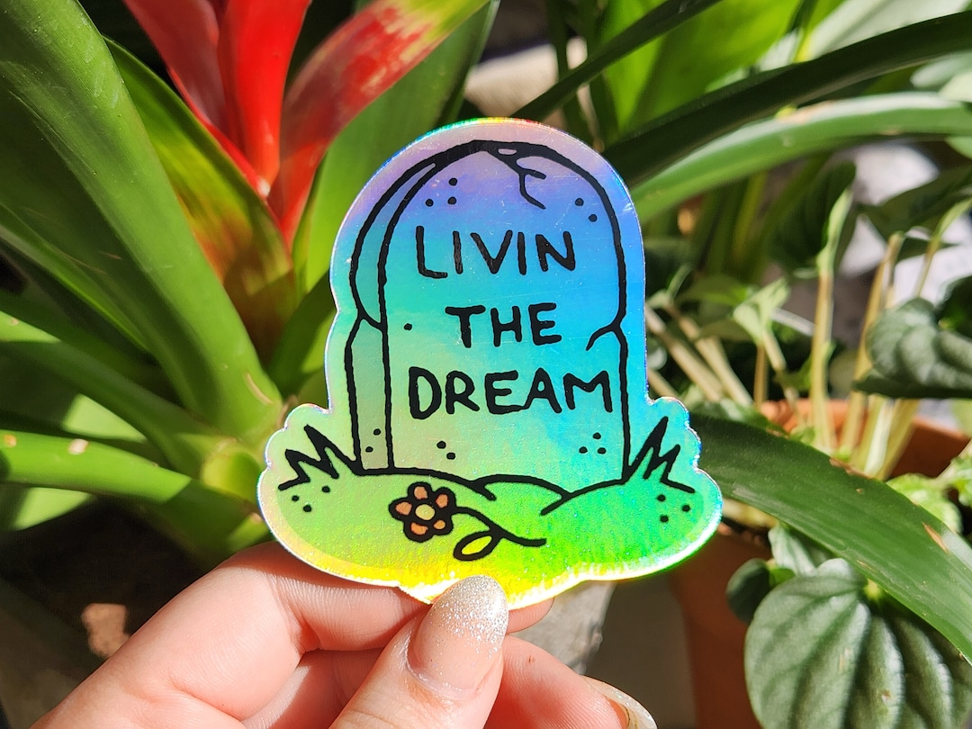 Livin' the Dream Tombstone Sticker - Funny Gothic Vinyl Decal - Etsy