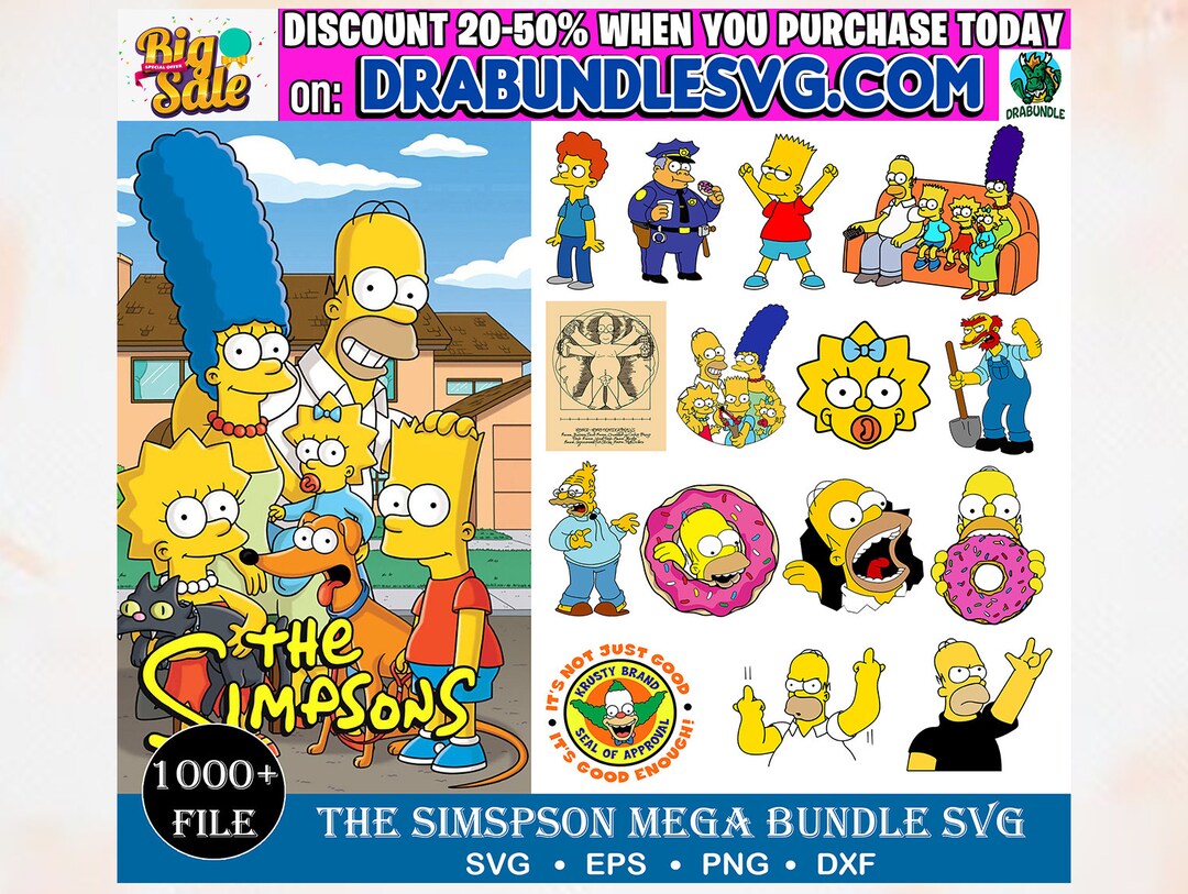 Simpsons Bundle Svg Donut Svg Simpsons Cliparts Tshirt - Etsy