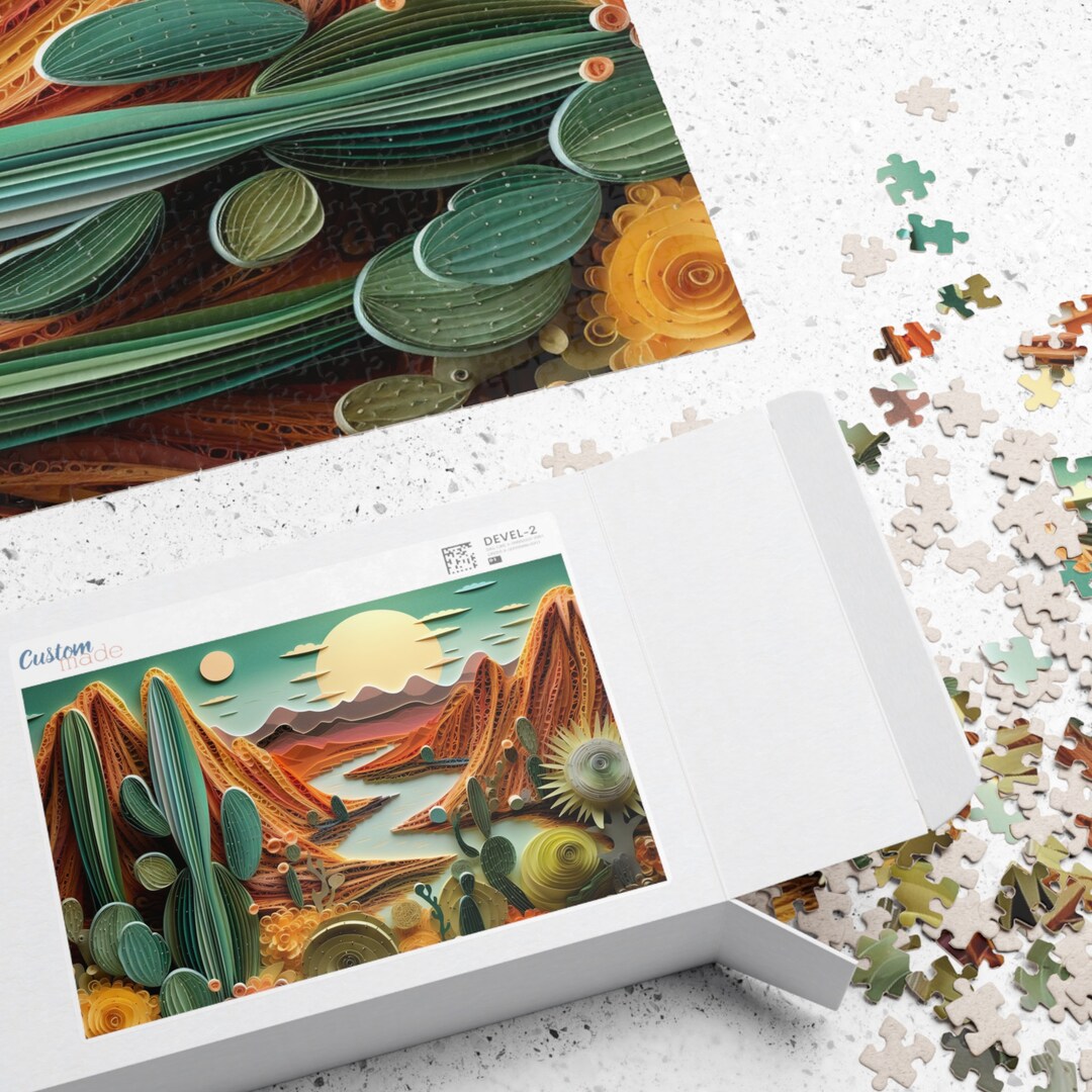 Jigsaw Puzzle - Desert Landscape Paper Quilling 110 or 252 or 500 or ...