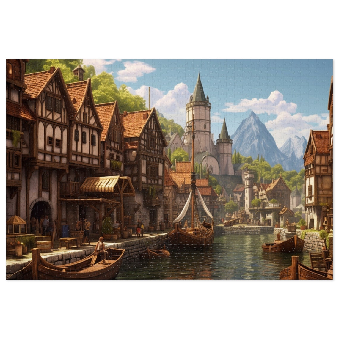 Jigsaw Puzzle Renaissance Town Square Scene 500 or 1000 Piece Puzzles ...