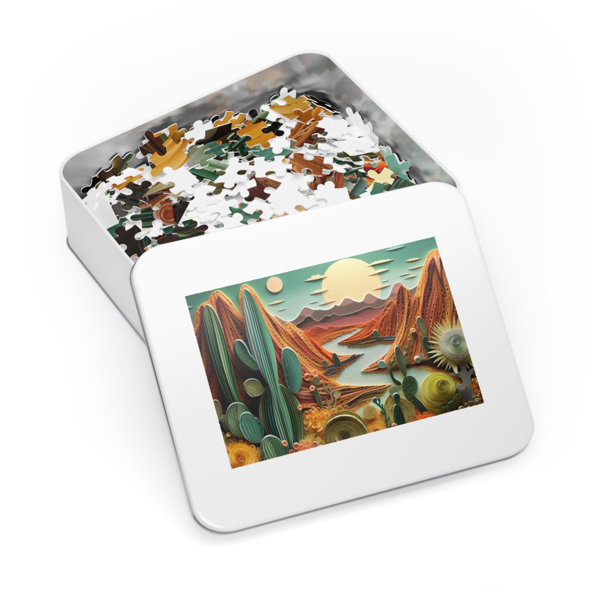 Jigsaw Puzzle Desert Landscape Paper Quilling 252 or 500 or 1000 Piece ...