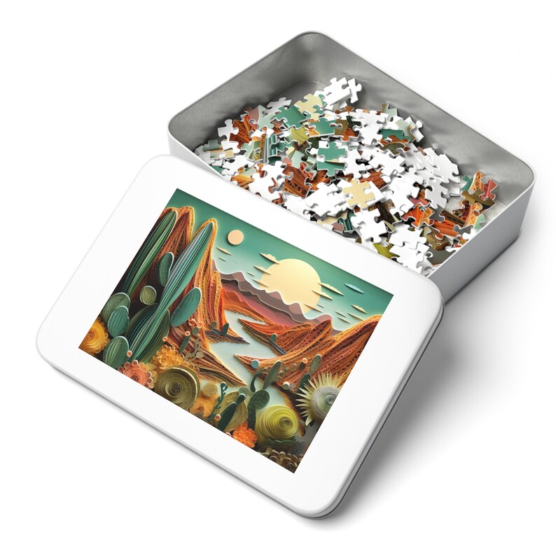 Jigsaw Puzzle Desert Landscape Paper Quilling 252 or 500 or 1000 Piece ...
