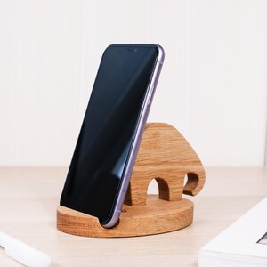 Wood Phone Stand - Titanosaurus, Dinosaur Desk Organizer, Handmade ...