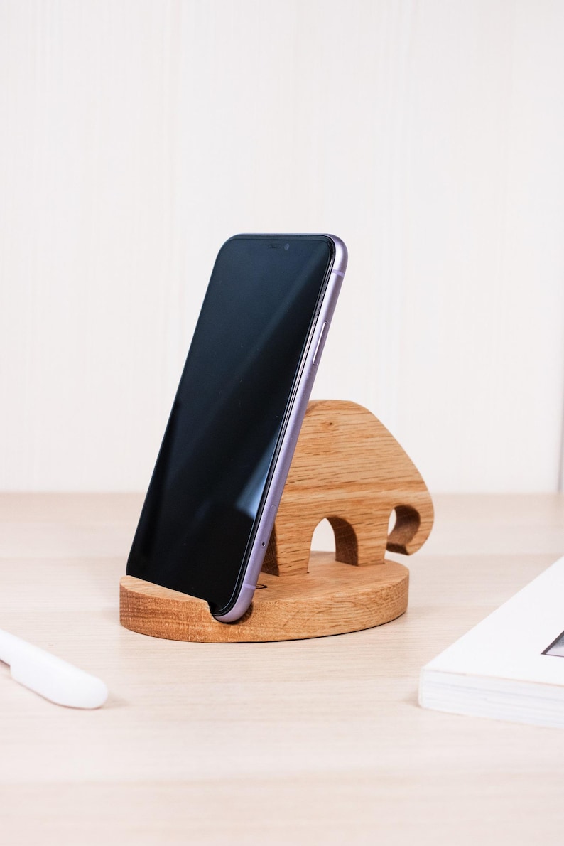 Wood Phone Stand - Titanosaurus, Dinosaur Desk Organizer, Handmade ...