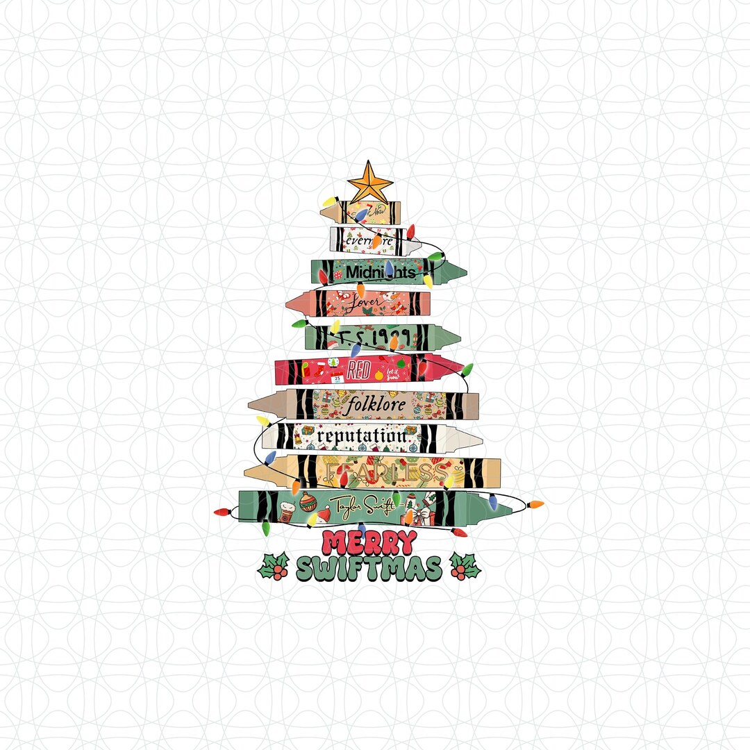 Merry Swiftmas Christmas Tree Png, Christmas Lights Instant Download ...