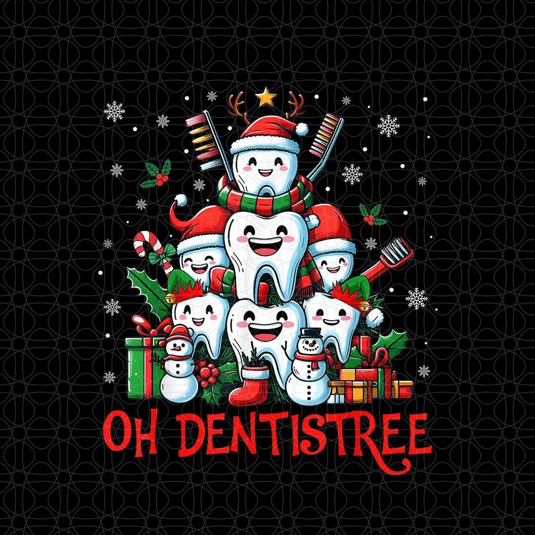 Funny Christmas Dentist Tree Dental Oh Dentistree Tooth Tree Png, Dental Assistant Design, Funny ...