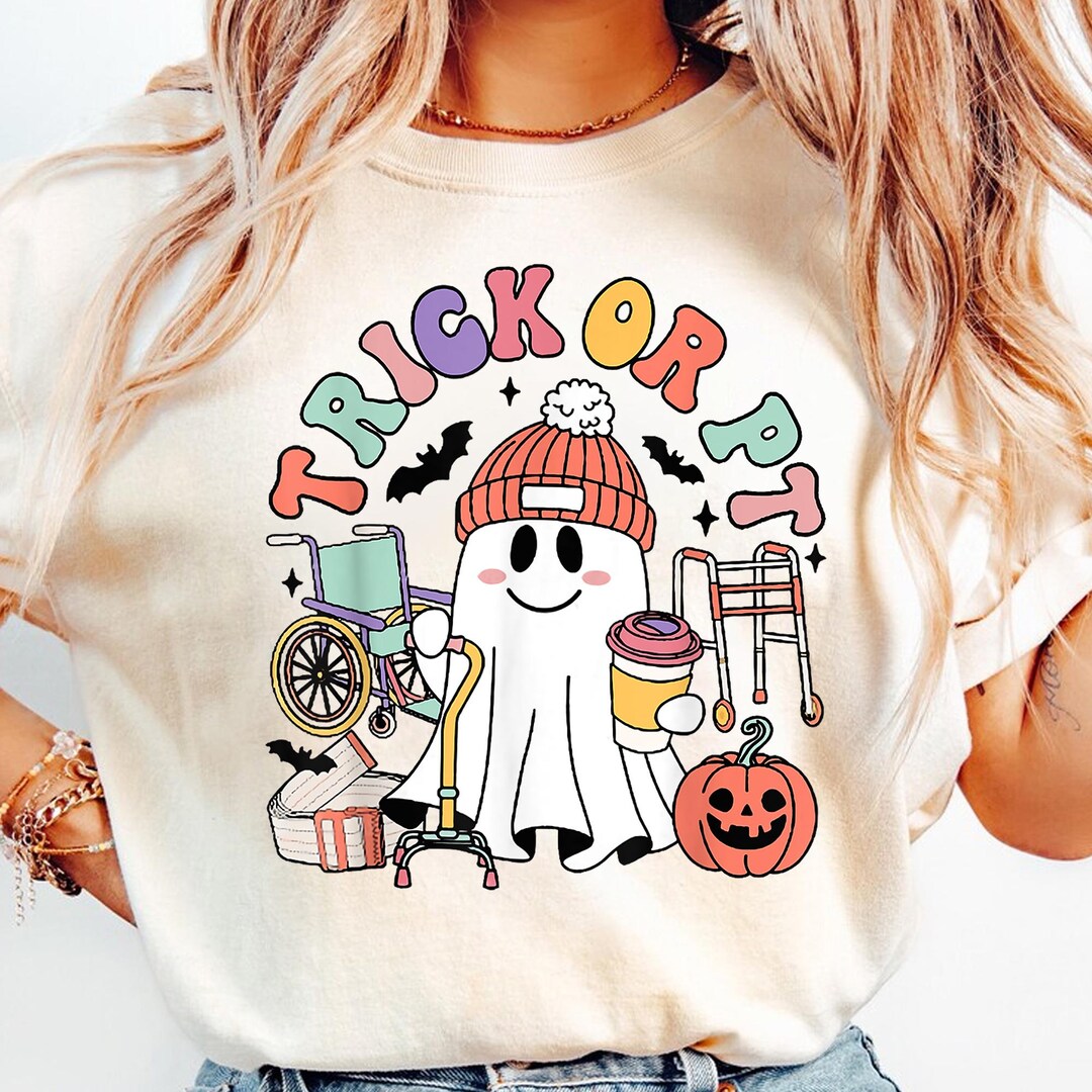 Trick or PT Spooky Halloween Png, Physical Therapy Halloween Png, Ghost ...