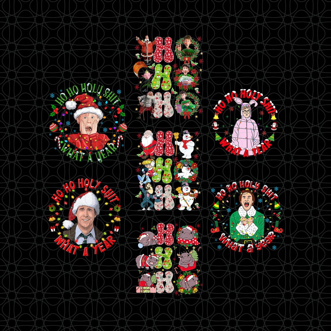 7 Ho Ho Ho Christmas Friends Bundle Png, Ho Ho Ho Png, Merry Christmas ...