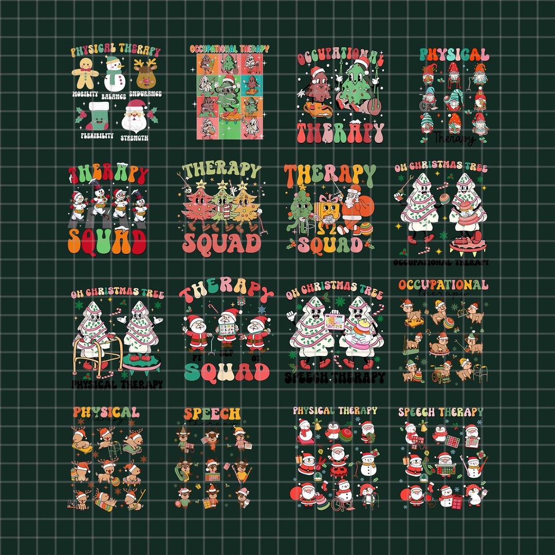 16physical Therapy PT Squad Christmas PNG Bundle, Physical Therapy ...