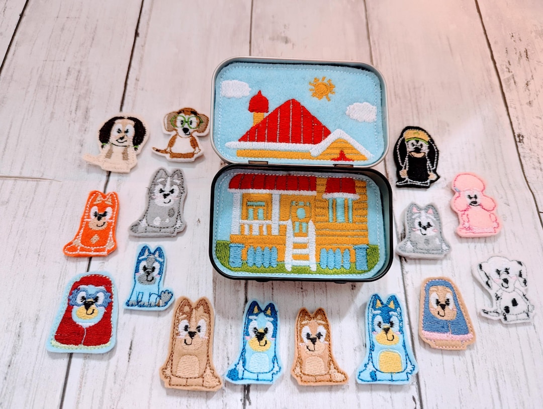 Blue Dog Pocket Playset, Tin Playset, Pretend Play, Quite Time Play, - Etsy