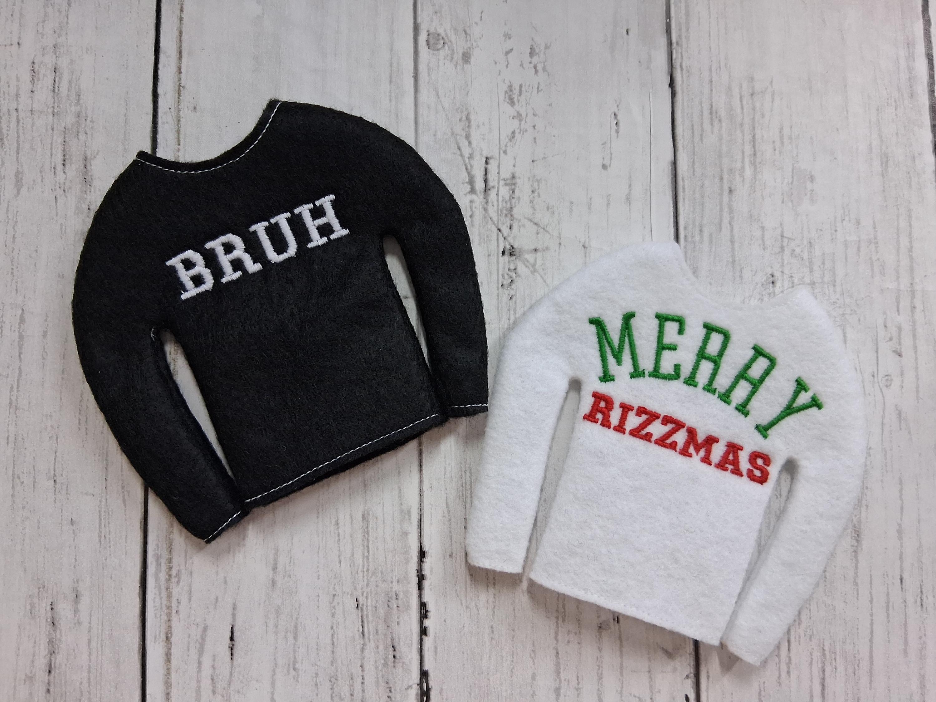 BRUH Elf Sweater, RIZZ Elf Sweater, Rizzmas Elf Sweater, Holiday ...