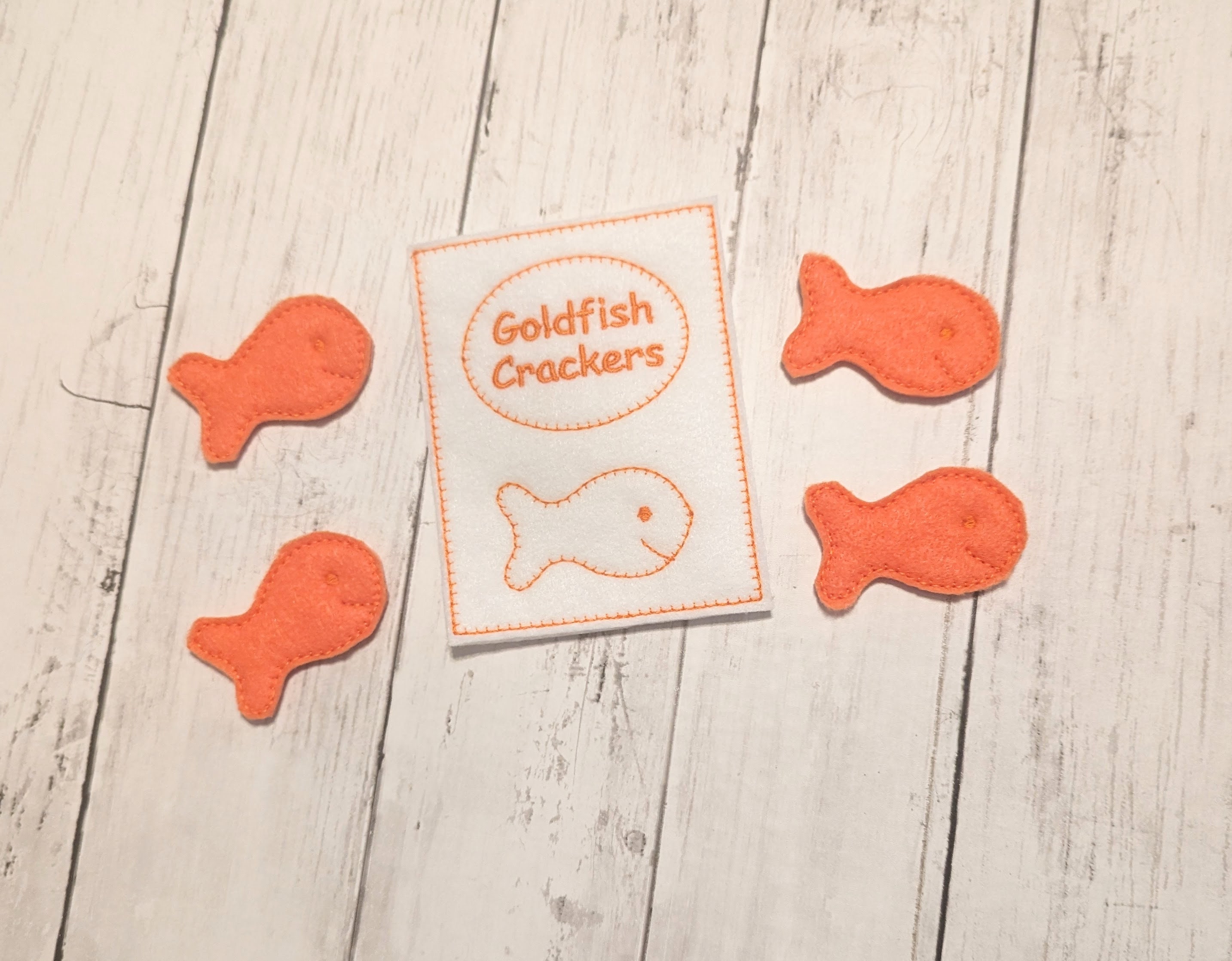 Felt Pretend Play Gold Fish Crackers, Pretend Food, Pretend Snacks ...