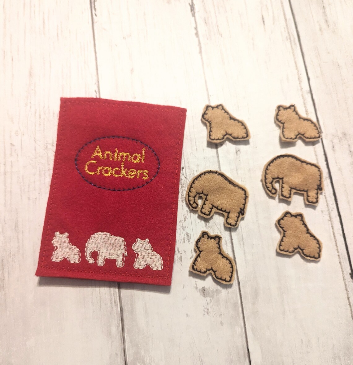 Felt Pretend Play Animal Crackers, Pretend Food, Pretend Snacks ...