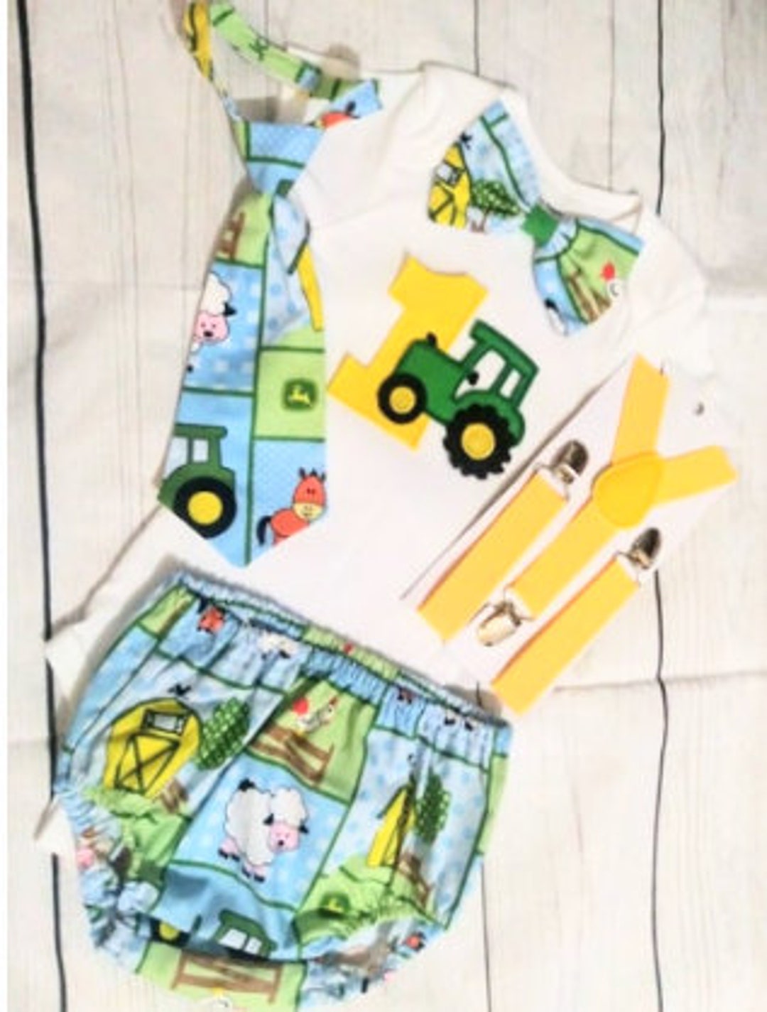 Tractor First Birthday Outfit John Deer Cake Outfit - Etsy
