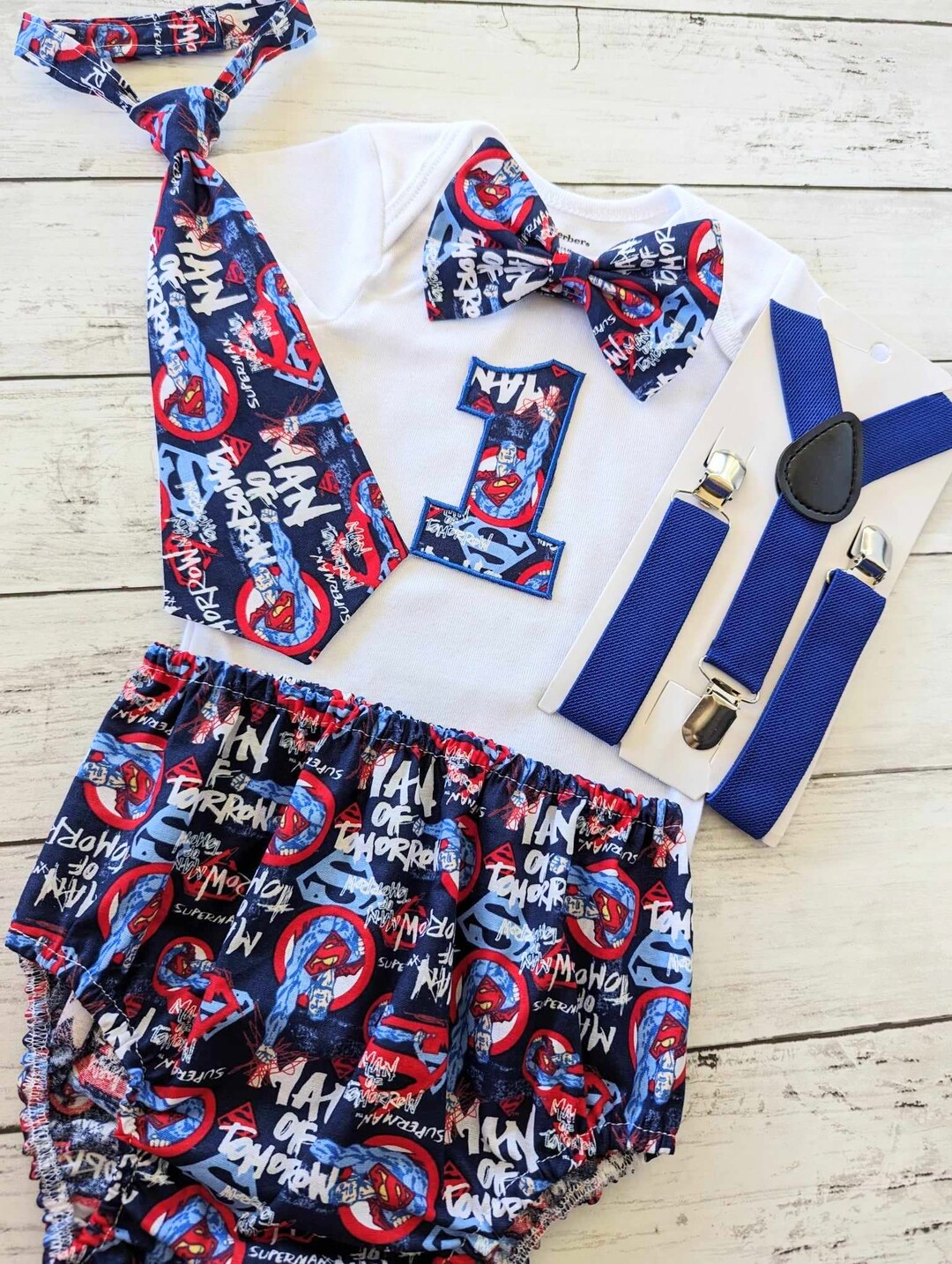 Superman First Birthday Outfit Super Hero Cake Outfit - Etsy