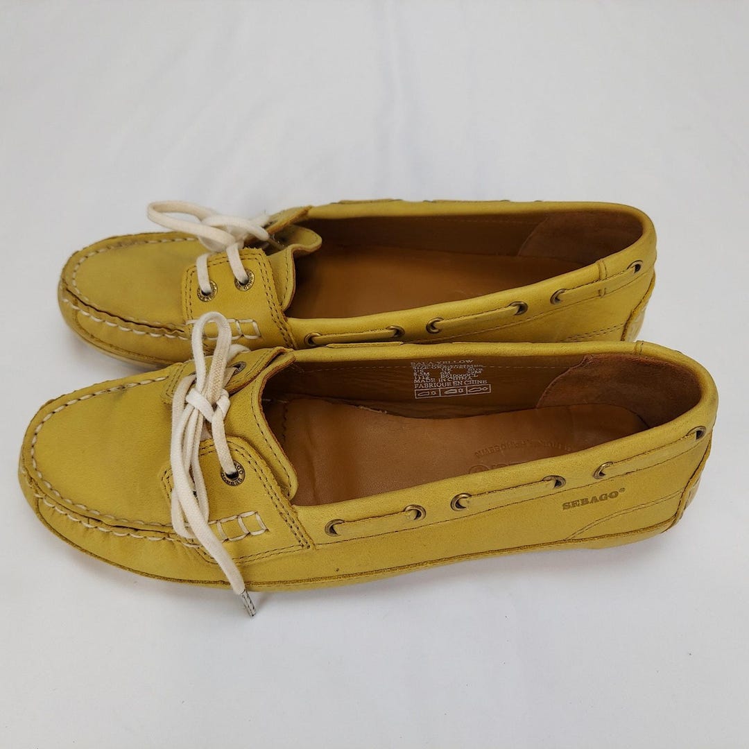 Sebago Dockside Bala Yellow Boat Shoes Loafers Women's 8.5 - Etsy