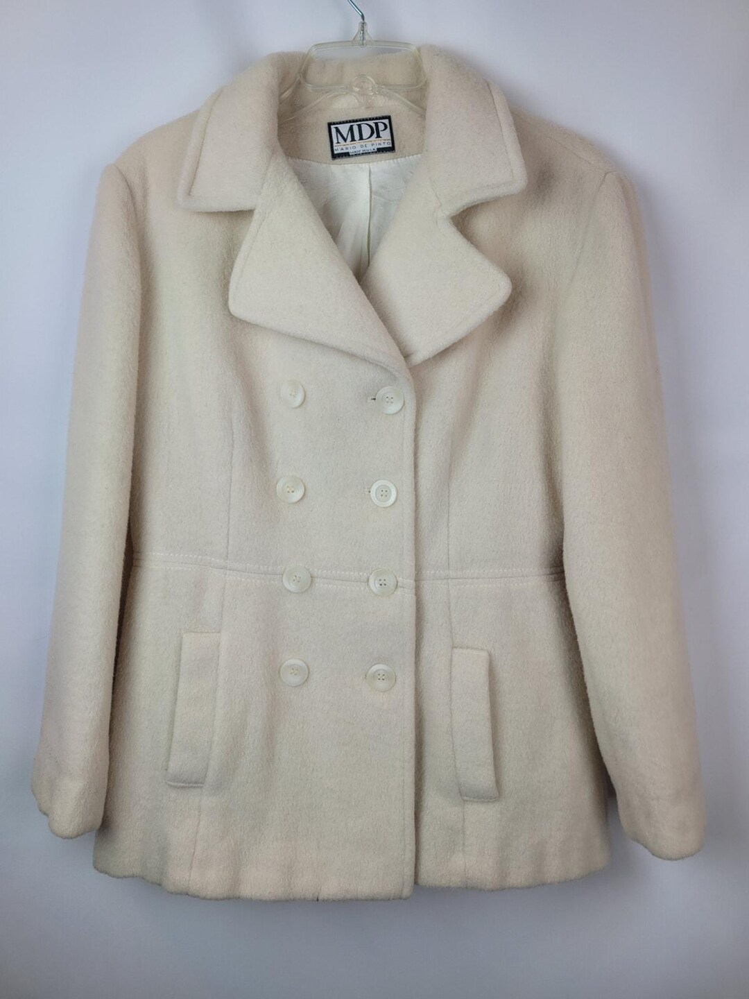 Vintage Mario De Pinto Designer Doulbe Breasted Womens Wool Pea Coat ...