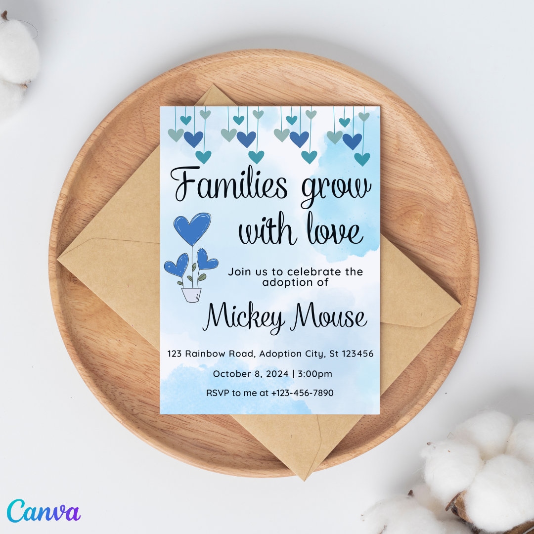Adoption Day Invite - Families Grow With Love - Etsy