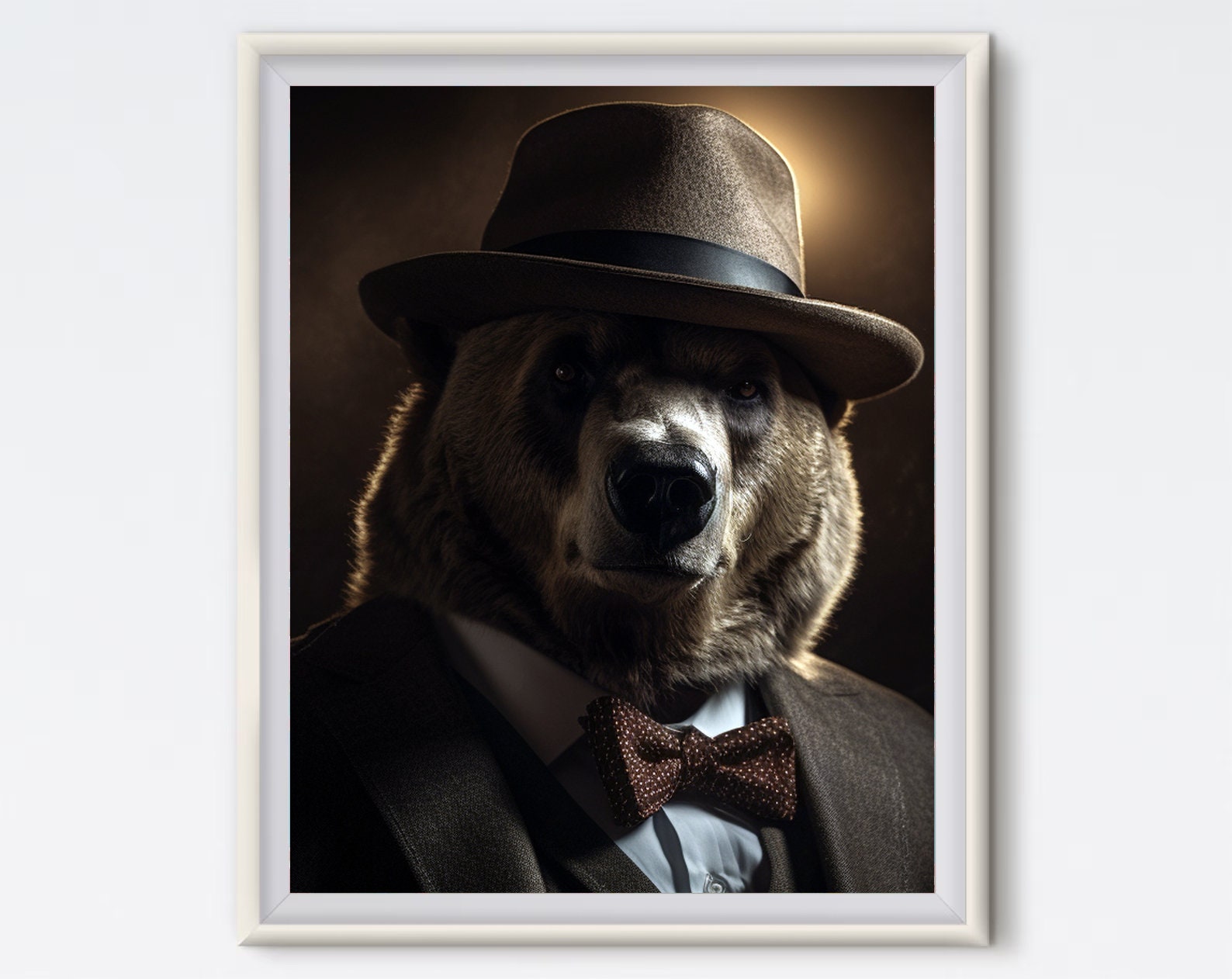 Dapper Grizzly: A Realistic Portrayal of a Bear in a Suit - Etsy