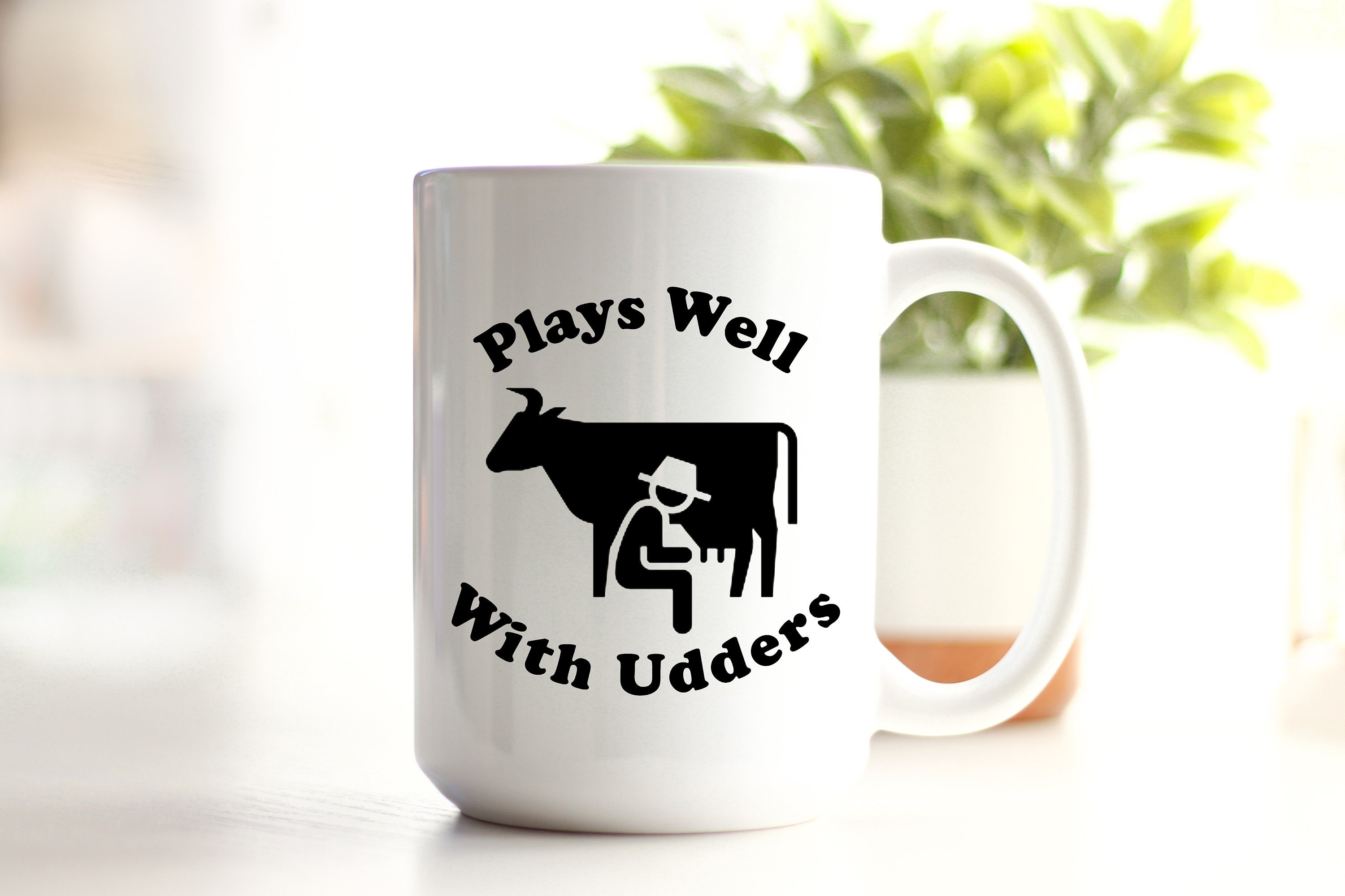 Plays Well With Udders SVG File Funny Cow Milking Shirt or - Etsy