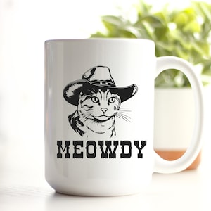 MEOWDY SVG File • Cat Lover Cowboy Hat Meow + Howdy • Funny Shirt ...