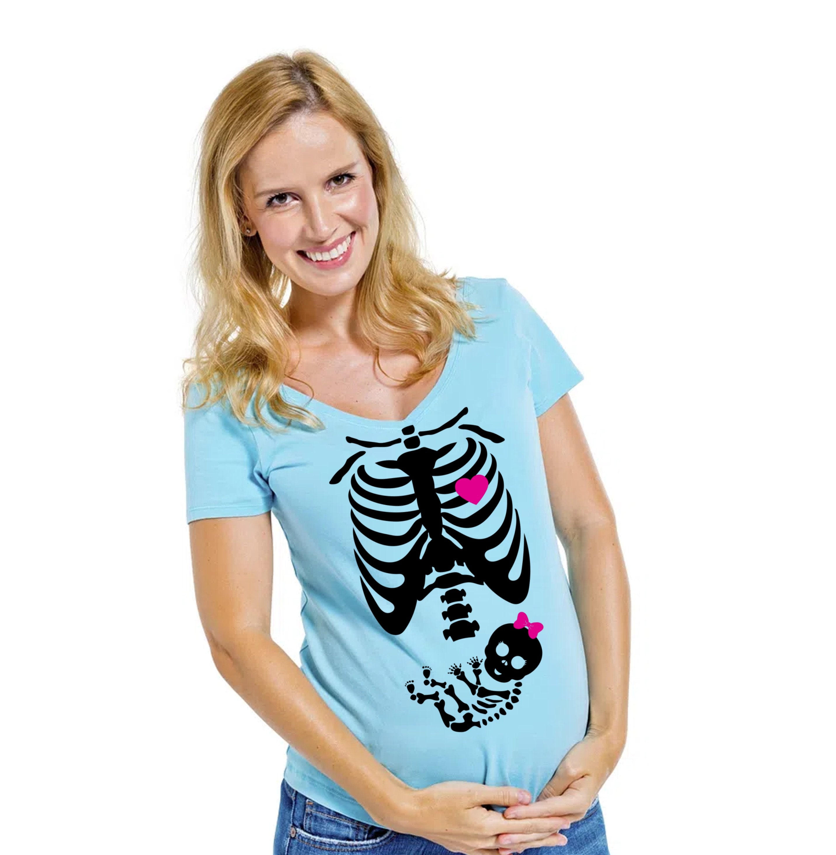 Mom & Baby Pregnancy Skeleton SVG File • Boy or Girl Babies Skeletons ...